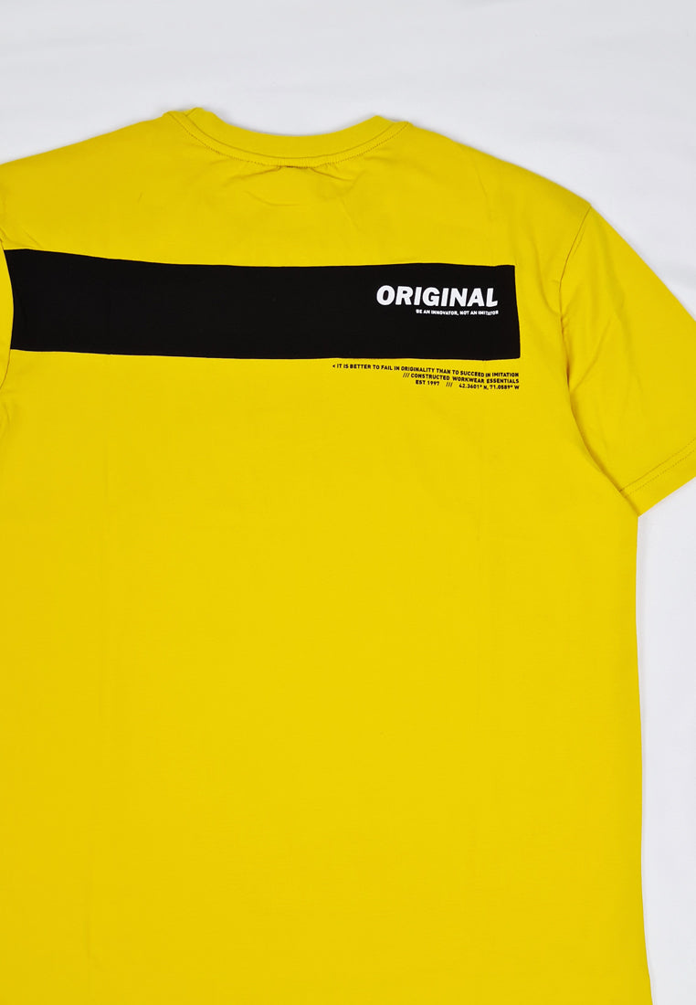 MEN SHORT-SLEEVE GRAPHIC TEE - YELLOW - M1M039 – SUB Apparel Online Store