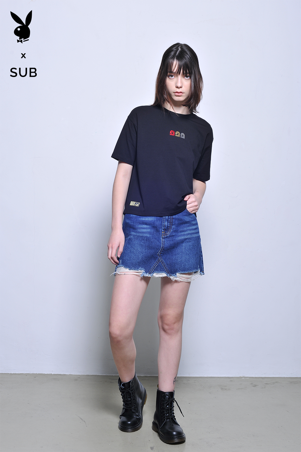 Playboy x SUB Women Short Sleeve Fashion Tee - Black - H2W732 – SUB ...