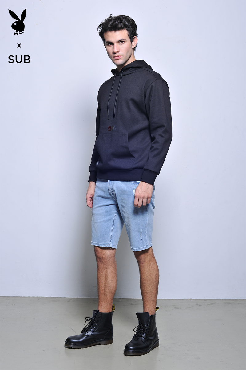 Playboy x SUB Men Long Sleeve Oversized Sweatshirt Hoodies - Black - H ...