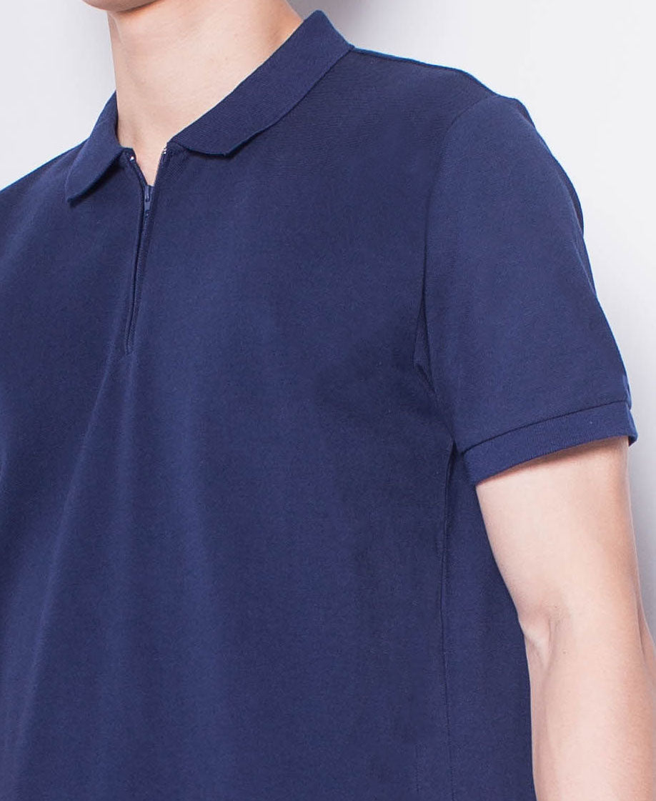 Men Short-Sleeve Zip Polo Shirt - Navy - H0M759 – SUB Apparel Online Store